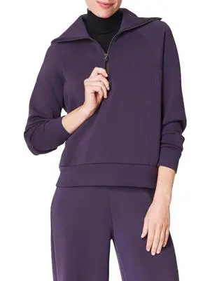 Spanx Airessentials Half Zip Sweatshirt Aubergine