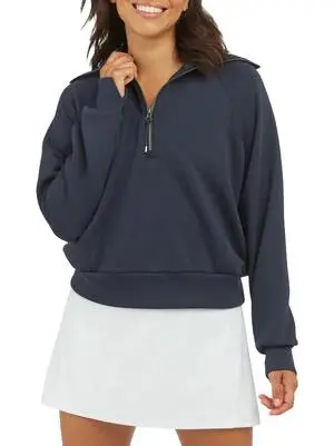 Spanx Airessentials Half Zip Sweatshirt Classic Navy