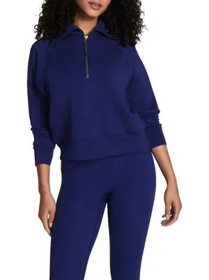 Spanx Airessentials Half Zip Sweatshirt Midnight Iris