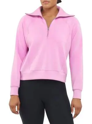 Spanx Airessentials Half Zip Sweatshirt Petunia