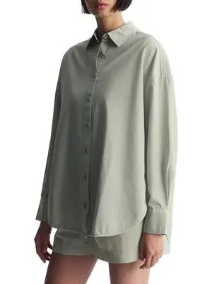 Brooklyn Industries Oversized Button-up Shirt - Puritan Gray