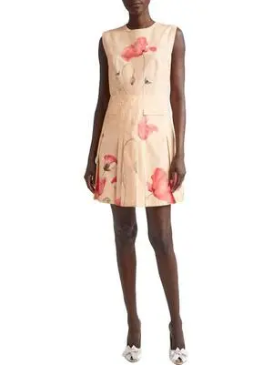 Giambattista Valli Poppy Print Cotton Poplin Dress - Poppies Popeline Print