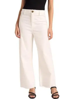 Matty M. Lizzie Crop Wide-leg Pants - Vellum White