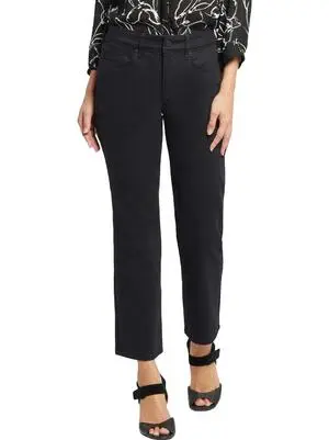 NYDJ Marilyn Straight Leg Ankle Jeans - Black