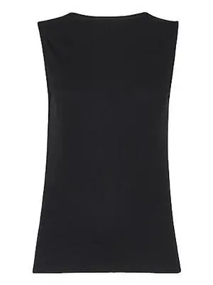 Whistles High-neck Ribbed Sleeveless Stretch-cotton T-shirt - Black