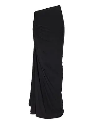 Alaïa Ruched High-waist Maxi Skirt - Noir Alaia