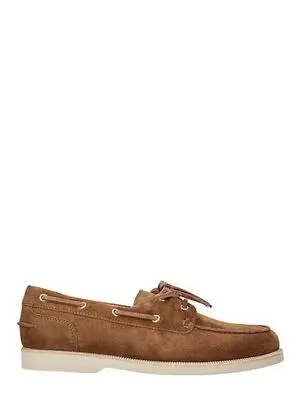Brunello Cucinelli Lace-up Suede Boat Shoes - Brown