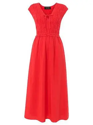 Whistles Cotton-blend Midi Dress - Red