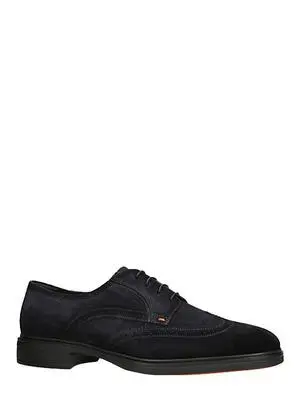 Santoni Suede Lace-up Shoes - Navy