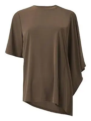 LEEM Asymmetric-hem Relaxed Fit Top - Brown