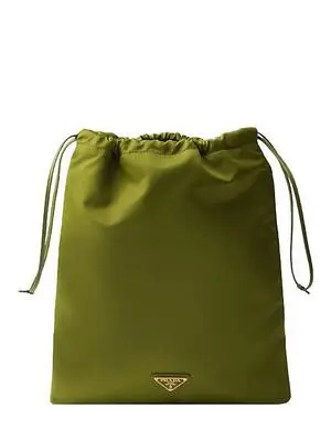 Prada Triangle-logo Re-nylon Pouch - Green
