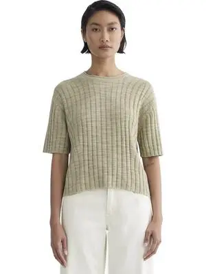 Everlane Oversized Cotton Linen T-shirt - Eucalyptus
