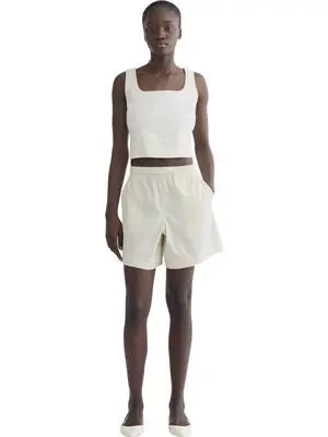 Everlane Seersucker Pull-On Short Bone White
