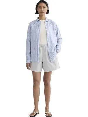 Everlane Seersucker Pull-On Short Dutch Blue / Natural