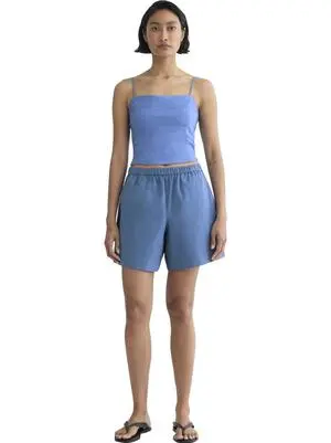 Everlane Seersucker Pull-on Short - Soft Cobalt
