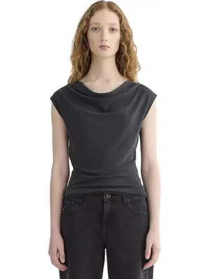 Everlane Draped Butterknit Top Black