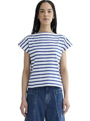 Everlane Oversized Muscle T-shirt - Bone/mazarine Blue