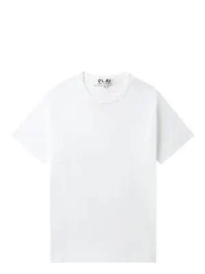 Play Comme Des Garcon Heart Emblem Tee - White/red