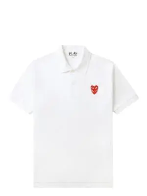 Play Comme Des Garcon Logo Polo Shirt - White