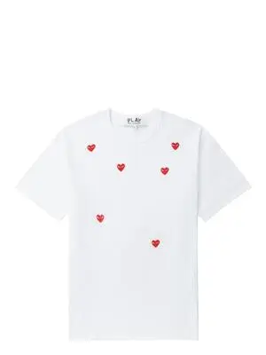 Play Comme Des Garcon Red Heart Logo Tee - White