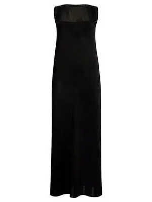 Khaite Sheer-panel Maxi Dress - Black