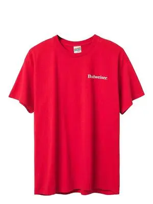 Junk Food Clothing Budweiser Label Flea Market Tee - Cherry Red