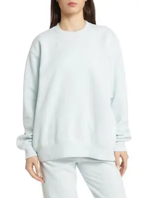 Bp. Oversized Crewneck Sweatshirt With Fleece Detail - Blue Wander