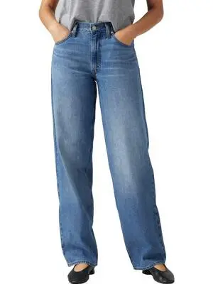 LEVI'S Baggy Wide Leg Cotton & Linen Dad Jeans
