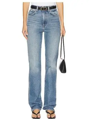 GRLFRND Sara Super High Rise Straight Full Length Jeans - Lenox Hill