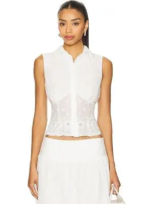 MORE TO COME Danie Button Up Top - White