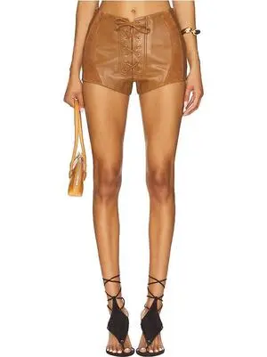Retrofete Agda Suede Short - Cognac
