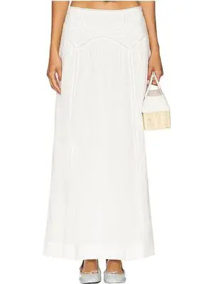 Rixo Vienne Skirt - Pansy Embroidery Ivory