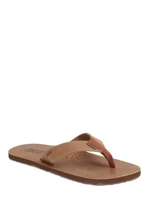 Reef Draftsmen Leather Flip Flop - Bronze Brown