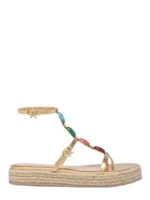 GIANVITO ROSSI Shanti Beach Gladiator Sandals - Metallic Gold Nappa