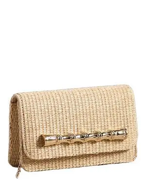 LISI LERCH Foldover Straw Clutch - Bamboo Bar