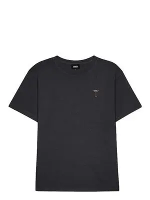 DALIX Mens Coffee Martini Midweight Garment Dye Tee Black
