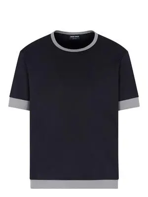 Giorgio Armani Organic Cotton Jersey Crew-neck T-shirt Black