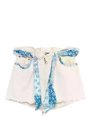 MC2 SAINT BARTH Bandana-print Denim Shorts - Neutrals