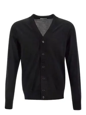 PAOLO PECORA Wool Cardigan - Black