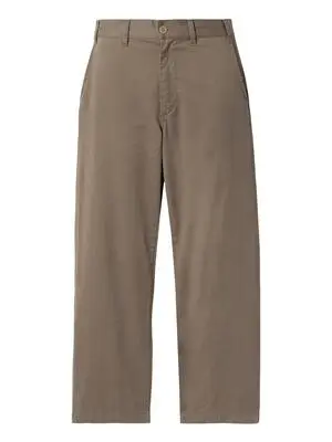 THE ROW Zalenka Cropped Cotton And Cashmere-blend Pants - Brown