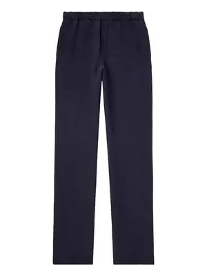 Loro Piana Maryln Straight-leg Linen And Silk-blend Trousers - Blue