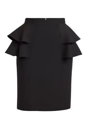 Valentino Garavani Tiered Peplum Midi Skirt - Black