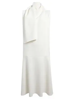 Khaite Loell Draped Crepe-satin Midi Dress - White