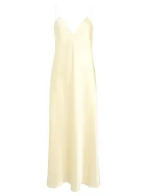 Khaite Taja Satin Maxi Dress Yellow