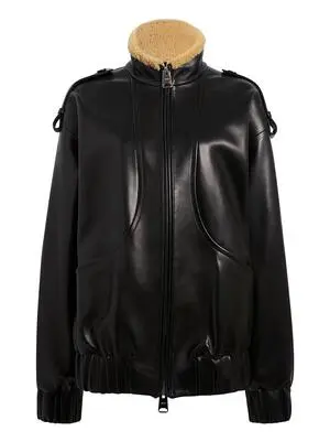 Khaite Sigi Relaxed Plongé Leather Jacket - Black