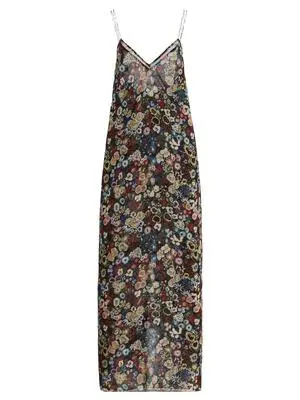 KHAITE Taja Floral Silk-Chiffon Maxi Dress