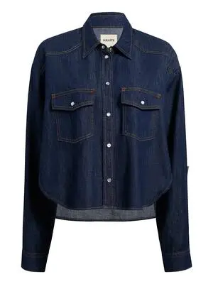 Khaite Grenon Chambray Shirt - Dark Wash