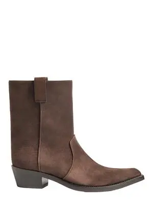 Khaite Clive Suede Ankle Boots Brown