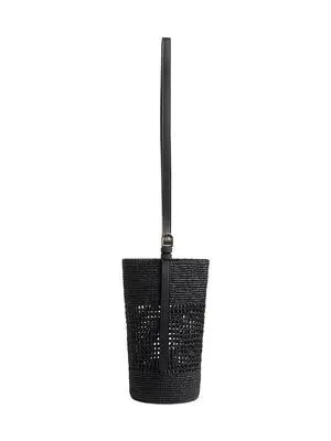 Khaite Billie Small Raffia Bucket Bag - Black