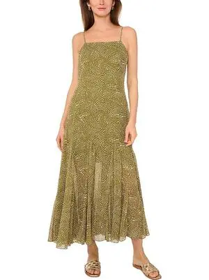 1.State Godet Maxi Dress - Avocado Green